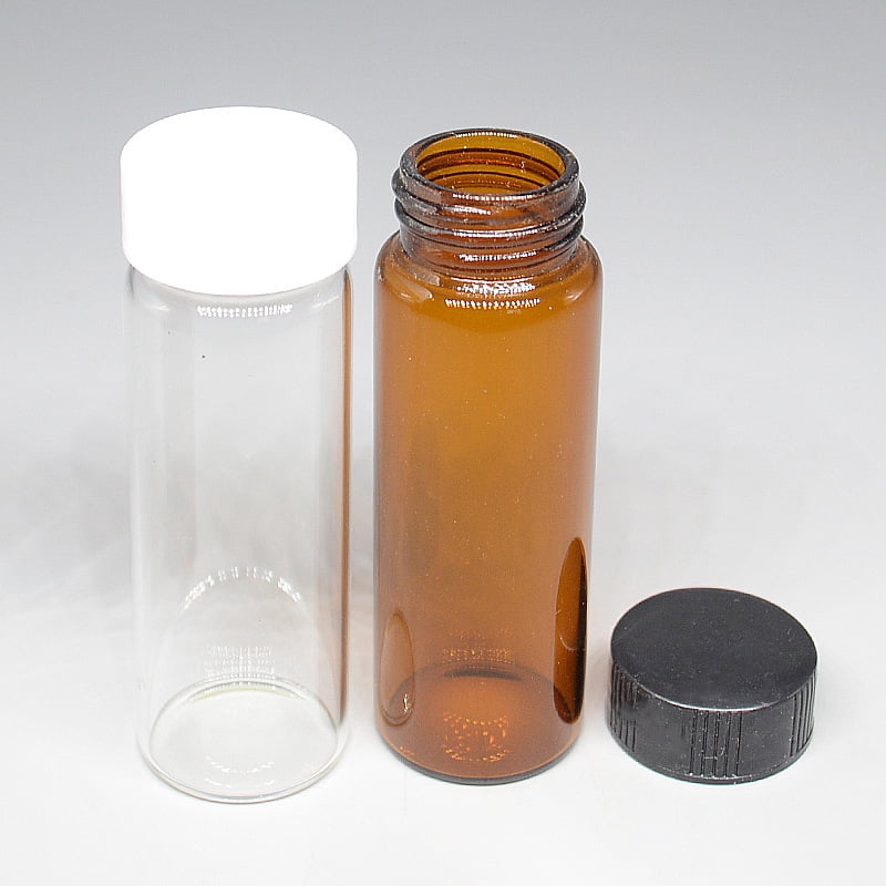 30ml Amber Glass Sample Vials with Black Screw Cap 28pack - Walmart.com