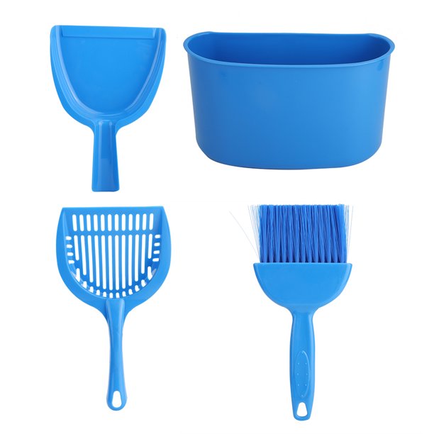 FYBTO Pet Cat Litter Shovel Box Bucket with Broom Sweeper Cleaning ...