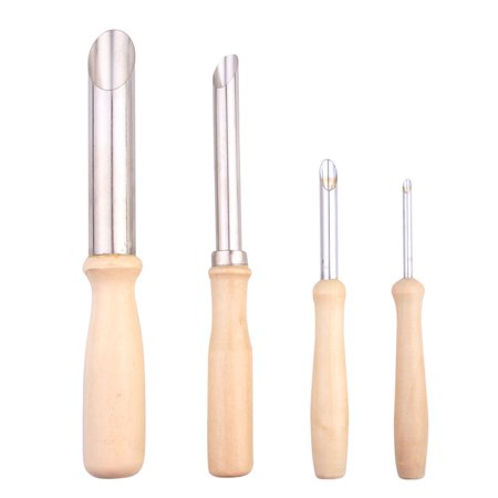 Goriertaly 4PCS/Set Tube Wooden Handle Circular Clay Hole Maker Pottery ...