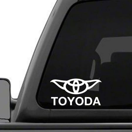 Signage Cafe Toyoda Star Wars Yoda Vinyl Car Decal Sticker White XL 8 ...
