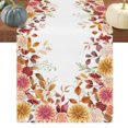 Autumn Watercolor Flower Orange Leaves Table Runner 13x70in Non-Slip ...