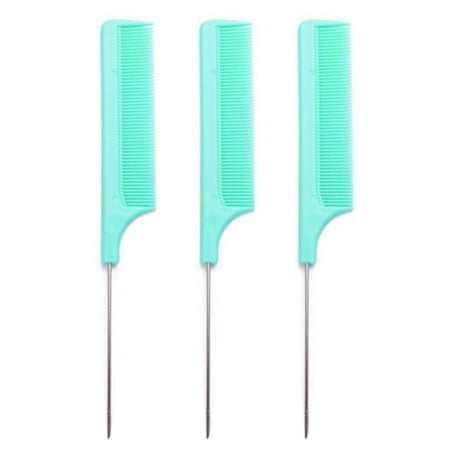 3-piece steel needle point-tail comb dense-tooth comb hairdressing comb ...