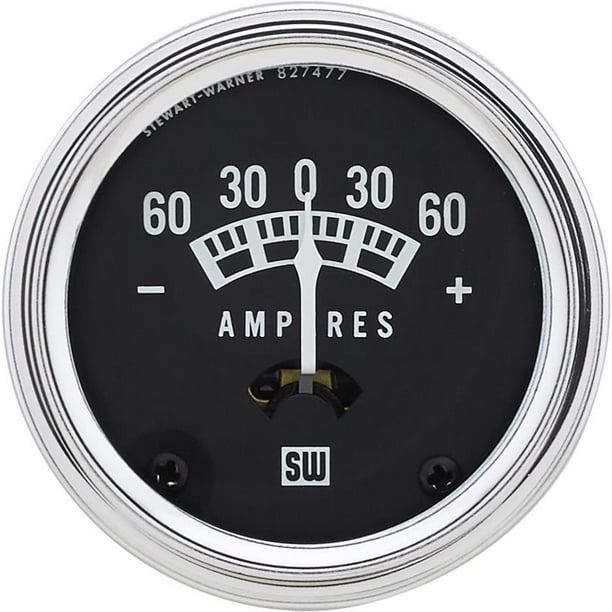 Stewart Warner 82202 Standard Ammeter Gauge-2-1/16 Inch, 60-0-60 Amps ...