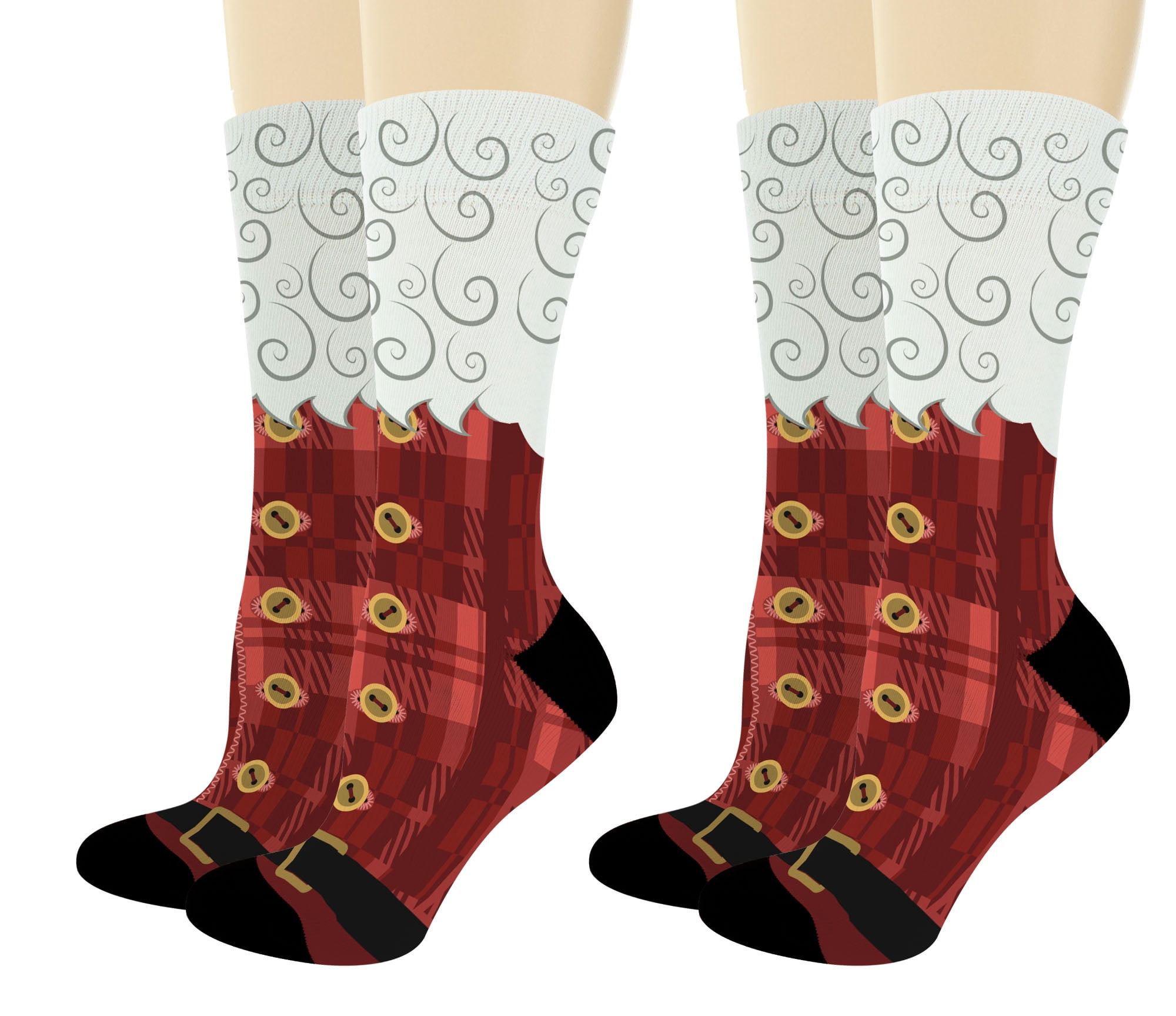 ThisWear Christmas Present Santa Dress Socks Dirty Santa Gag Gift Cute ...