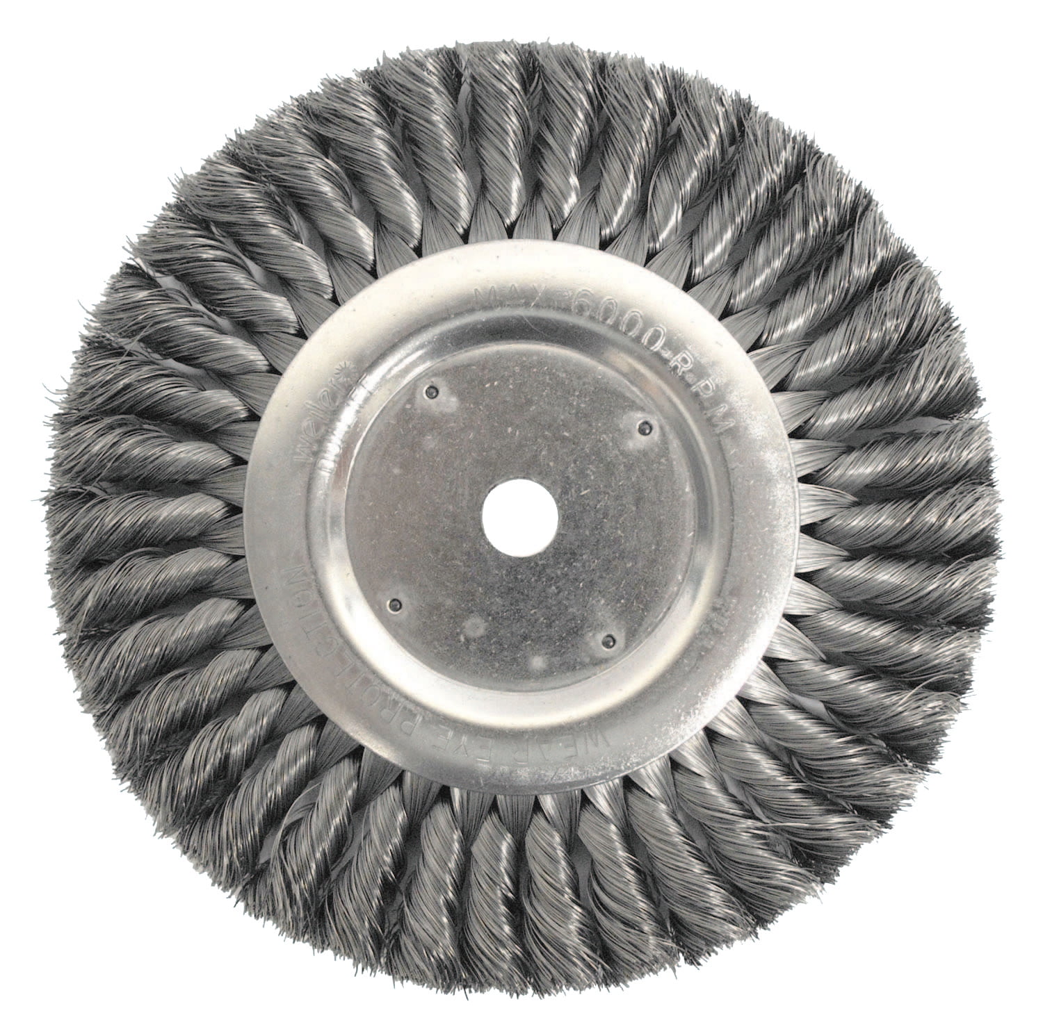 Weiler Standard Twist Knot Wire Wheel, 8 in D x 5/8 in W, .014 in Steel ...