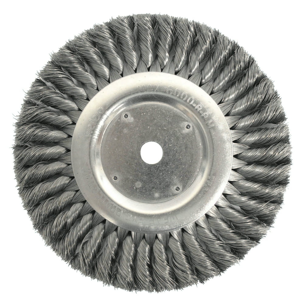 Weiler Standard Twist Knot Wire Wheel, 8 in D x 5/8 in W, .014 in Steel ...