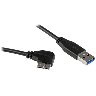 StarTech.com 1m 3 ft Slim Micro USB 3.0 Cable - M/M - USB 3.0 A to Right-Angle Micro USB - USB 3 ...