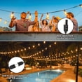 100FT Outdoor String Lights for Patio Waterproof Connectable ST38 LED ...