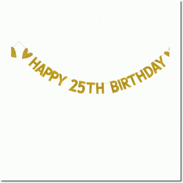 Golden Jubilee 25th Birthday Banner - Glittery Party Decorations for 25 ...