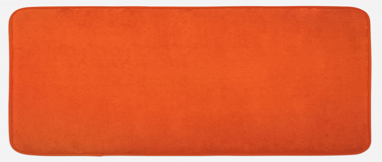 Orange Kitchen Mat, Plain Background Illustration with Warm Hot Colors ...