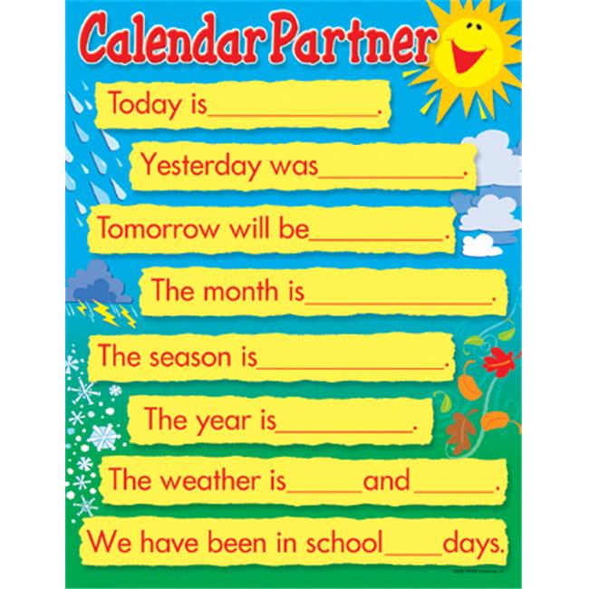 Trend Enterprises T-38272 Learning Chart Calendar Companion | Walmart ...