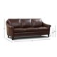 Hello Sofa Home Sienna Mid-Century Modern Top Grain Leather Sofa in ...