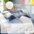Abstract Art 4 Piece Duvet Cover Set Queen Size Blue Gray Color Block ...