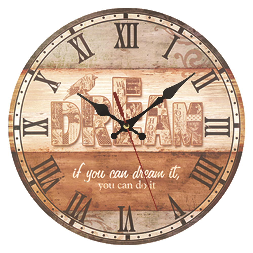 Vintage wall clock Simple wooden wall clock 12-inch clock Living room ...