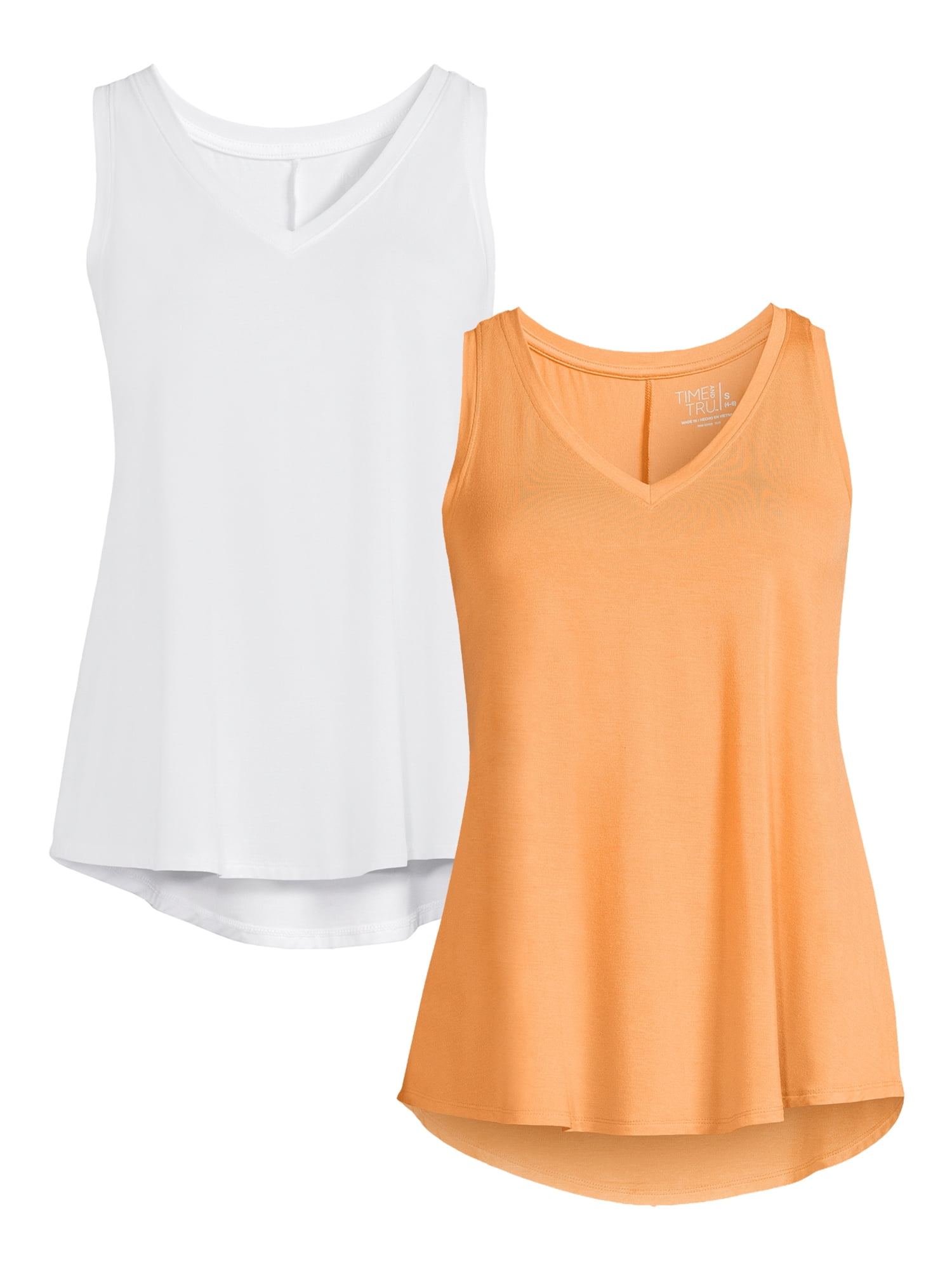 Time and Tru Women's High Low Tank Top, 2-Pack - Walmart.com