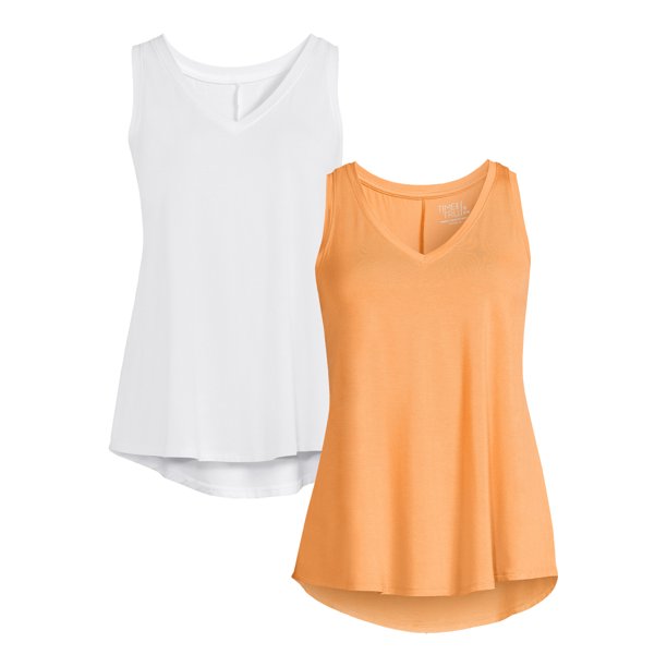 Time and Tru Women's High Low Tank Top, 2-Pack - Walmart.com