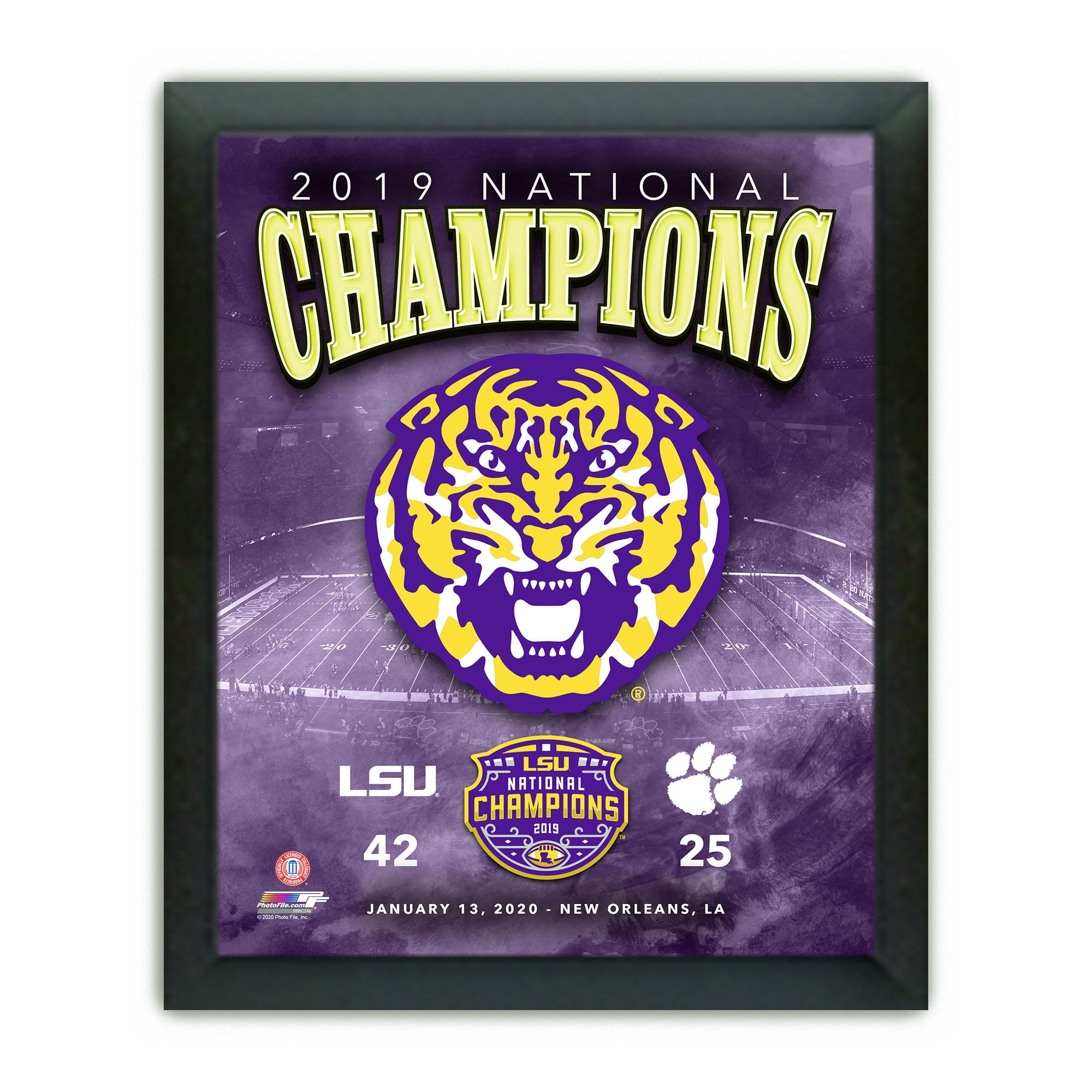 LSU Tigers 2019 National Champions Team Logo 18"x22" Framed Photo ...