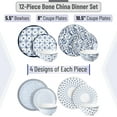 Free Shipping! Brew To A Tea 12-Piece Bone China Dinnerware Set with ...