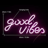 Wanxing Cute Desk Good Vibes LED Neon Light Signs USB Power for Home ...