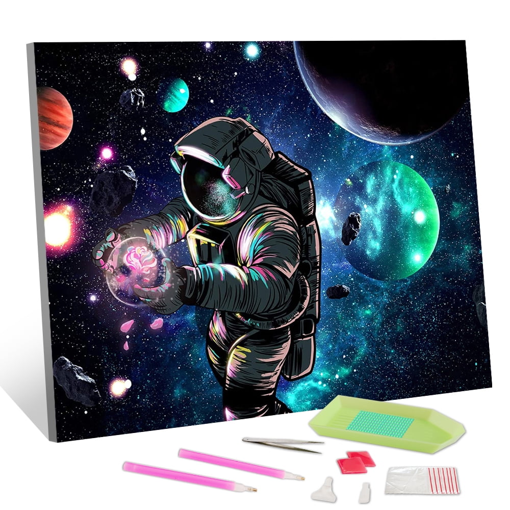 TISHIRON Diamond Painting Kits,12x16 inch 5D DIY Outer Space Planet ...