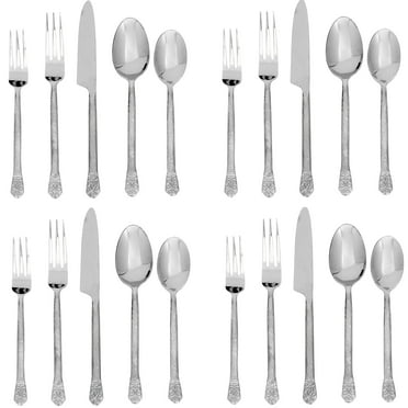 Gourmet Settings (GS) Silver Braid 18/10 Stainless Steel 20pc. Flatware ...