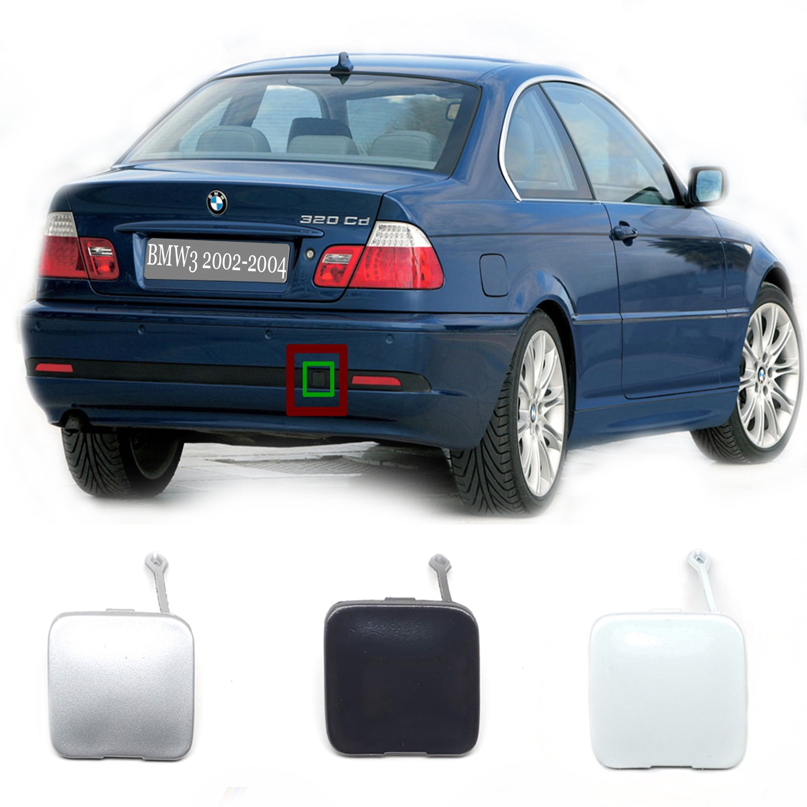 Trimla Rear Tow Cover for 02-04 BMW 3 Series E46 Fit 316i 318i 320i ...