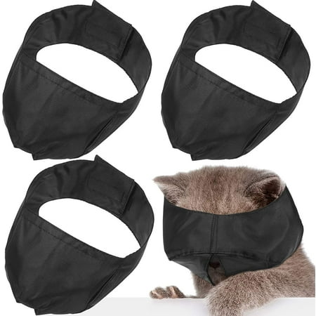 3 Pieces Cat Muzzle Cat Face Muzzle Adjustable Nylon Cat Grooming ...