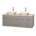 Wyndham Collection Centra 60 inch Double Bathroom Vanity in Matte White ...