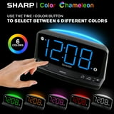 Sharp LED Digital Alarm Clock with Nightlight, 6 Colors, Jumbo Numbers ...