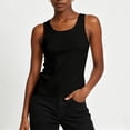 Women Summer Basic Tank Tops Scoop Neck Sleeveless Solid Color Tunic ...