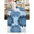 Burlap Table Runner 48 Inches Long, Farm Floral Daisies Non-Slip ...