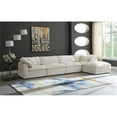 Meridian Furniture Plush Cozy Cream Velvet Upholstered Cloud Couch ...