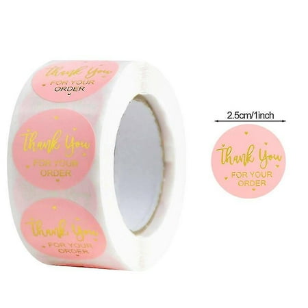 Golden Thank You Sticker Roll Handmade Seal Label Round Stationery ...
