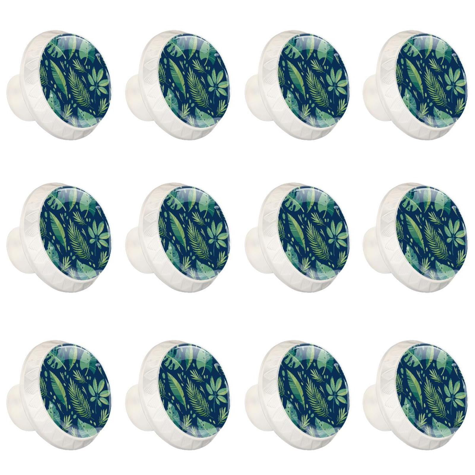 12 Pcs Leaf Green Tropical Knobs for Kitchen Cabinet Cupboard Dresser ...