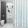 Teal Wave Lines Shower Curtain for Bathroom Decor, Abstract Curves ...