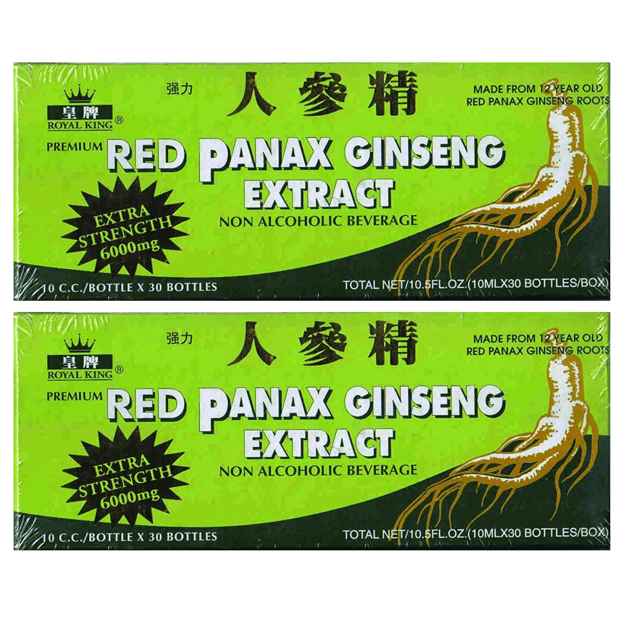 Red Panax Ginseng Extract Non Alcoholic Beverage Extra Strength 6000MG 10ML Bottle X 30 Bottles ...