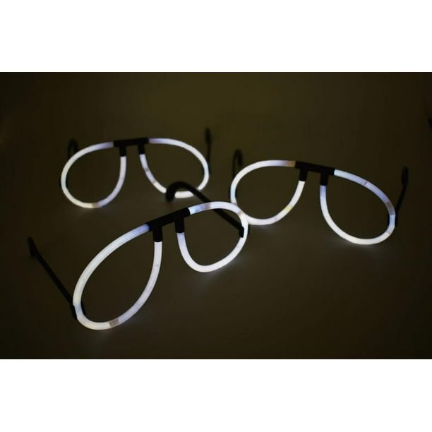 DirectGlow 6 Count White Glow Stick Glasses Bright Neon Party Eyewear ...