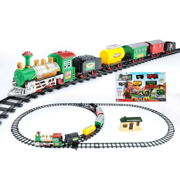 18-Piece Battery Operated Lighted & Animated Classic Model Train Set ...