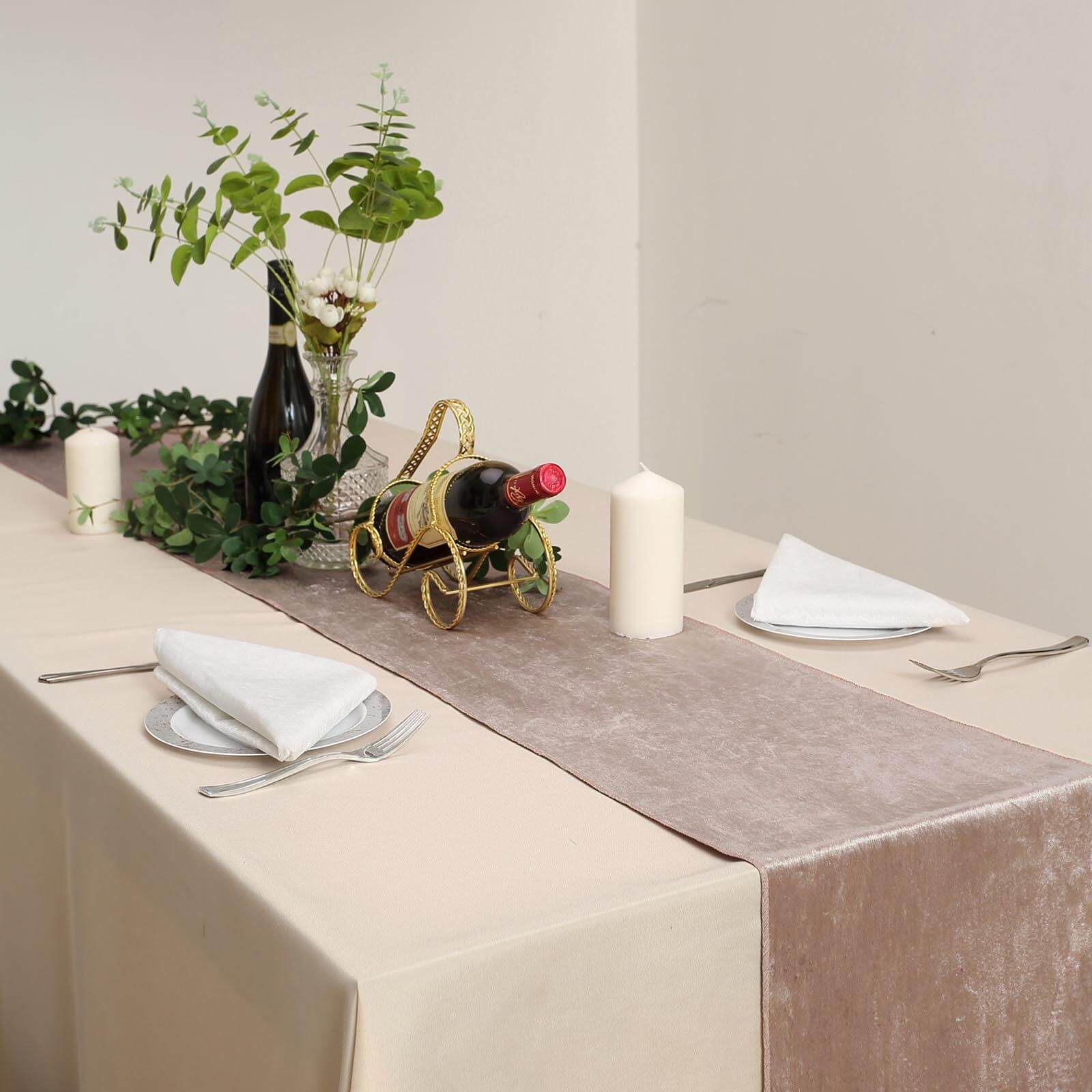 Efavormart 12" x 107" Mauve Premium Velvet Table Runner For Wedding ...