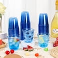 50 Pcs Blue Plastic Cups, 12oz Disposable Stemless Wine Glasses for ...