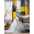 Abstract Color Block Sheer Curtains 72 Inch Long 1 Panel Yellow Block ...