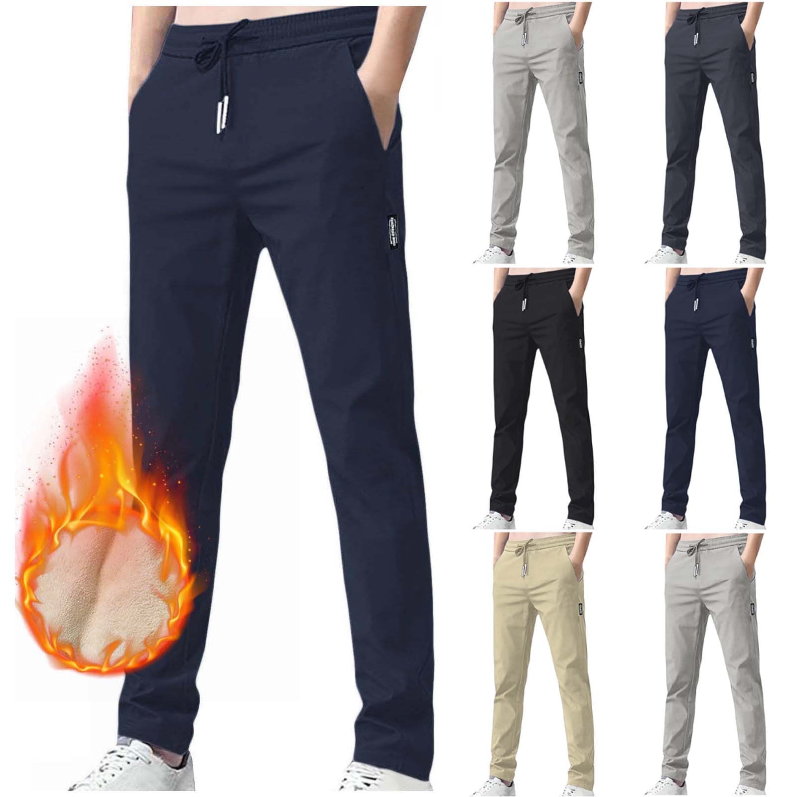 Click here for Yoiavaioy Men Fleece Lined Winter Pants Warm Draws... prices