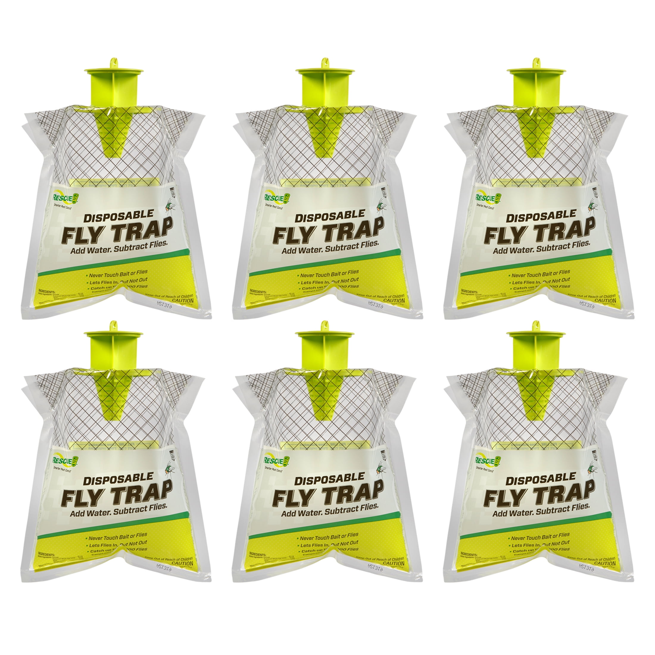 RESCUE! Outdoor Disposable Hanging Fly Trap, 6 Count - Walmart.com