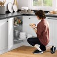 2 Tier Swing Tray Left Blind Corner Kitchen Cabinet Pull Out Organizer ...