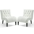 AVAWING Armless Teddy Accent Chair set of 2, Upholstered Lounge Chair ...
