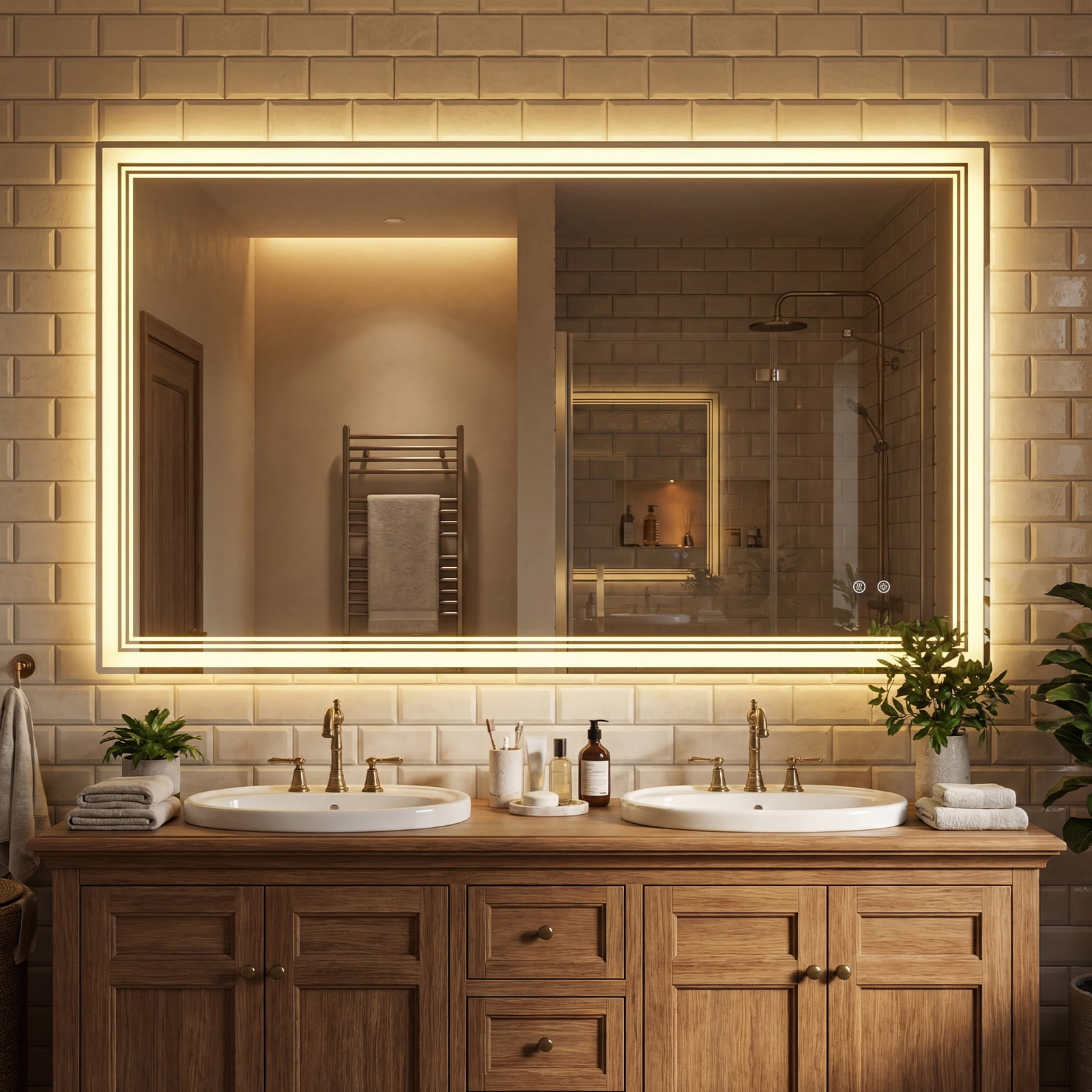 Click here for Gymax 48 X 28 Led Bathroom Mirror W/ Frontlit & Ba... prices