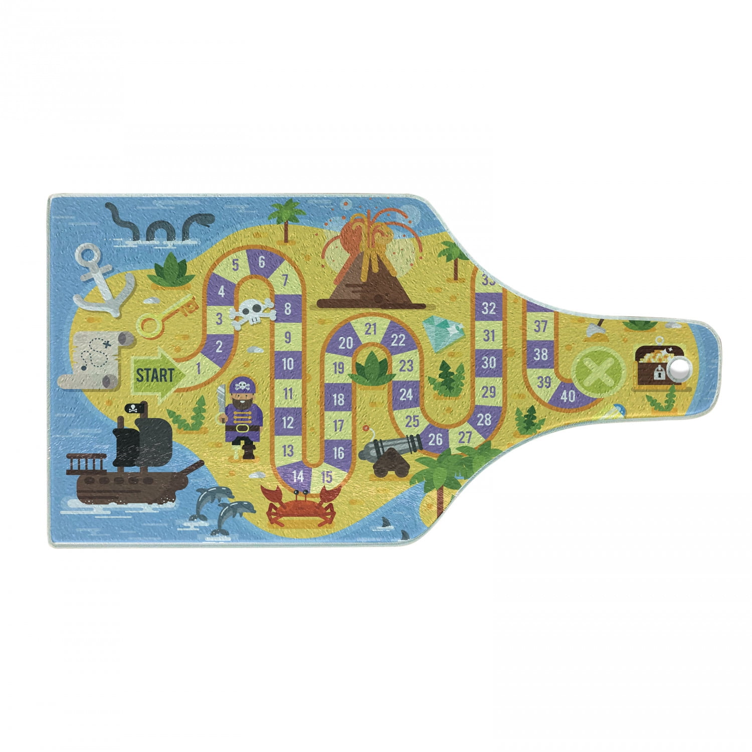 Cartoon Activity Cutting Board, Finding Treasure of the Pirate Themed ...