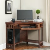 Leick Home Solid Wood Corner Computer Desk in Mission Oak - Walmart.com