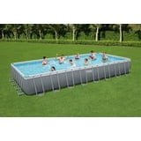 "Bestway Rectangular Hard Frame Above Ground Swimming Pool Set, 31'4 ...