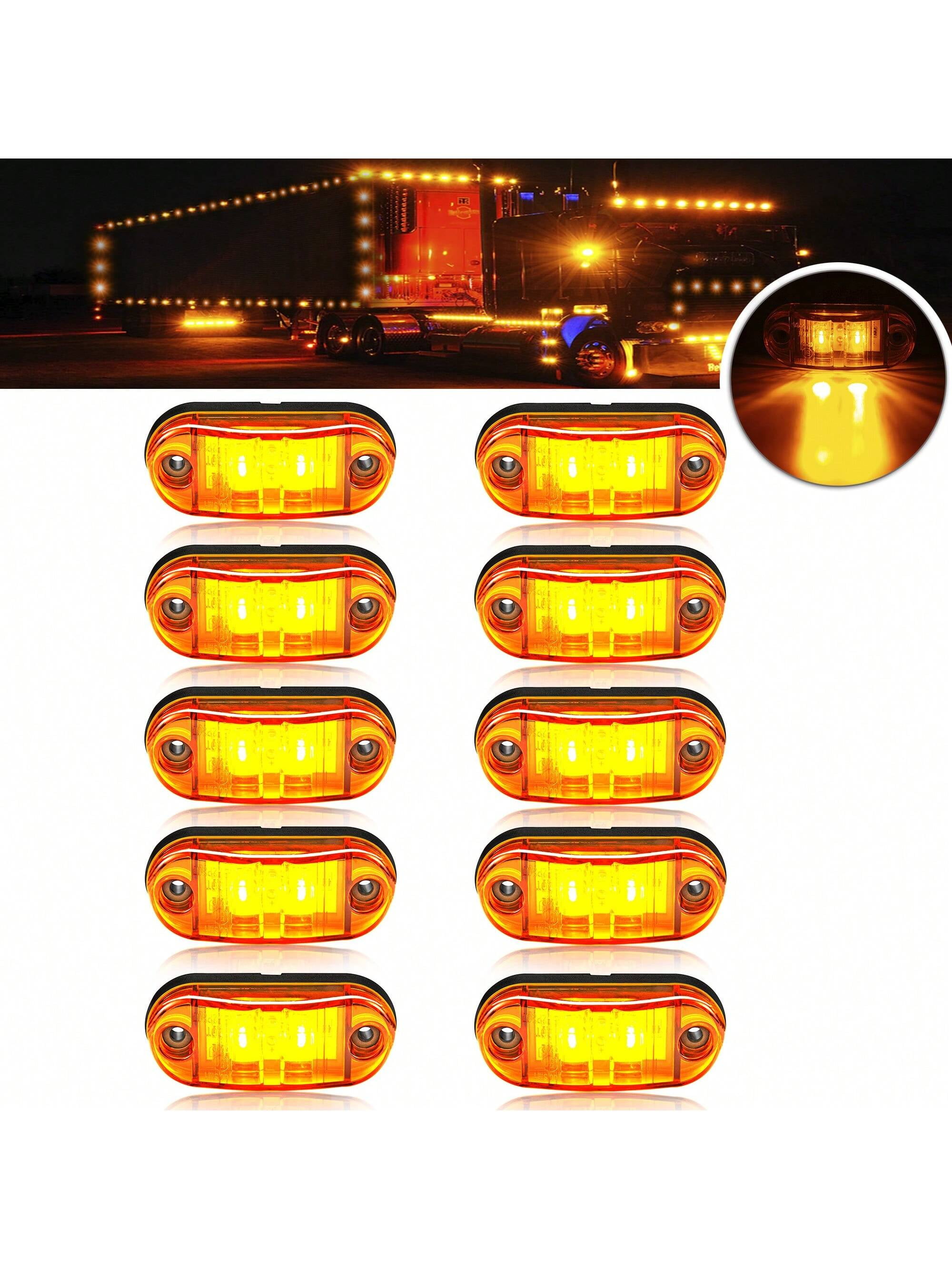 10Pcs New Upgraded 12V-24V Universal LED Front Rear Side Indicator ...